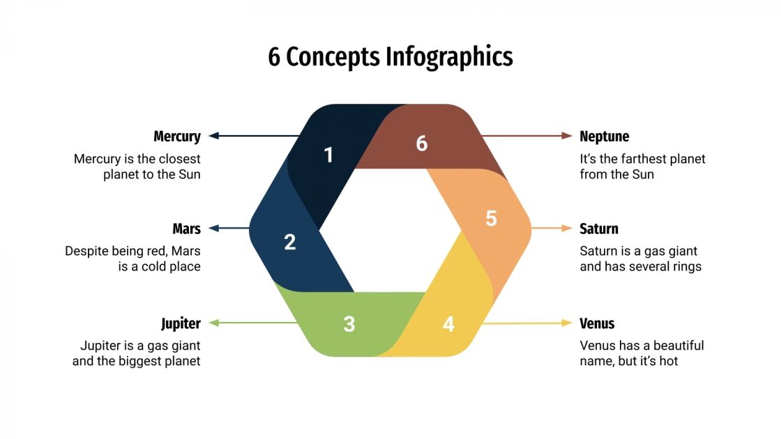 Free 6 Concepts Infographics for Google Slides and PowerPoint