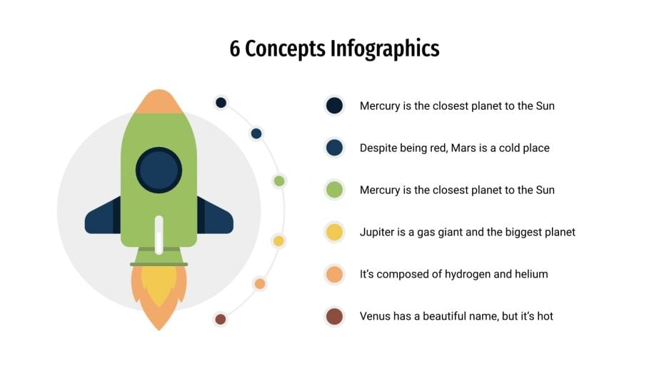 Free 6 Concepts Infographics for Google Slides and PowerPoint