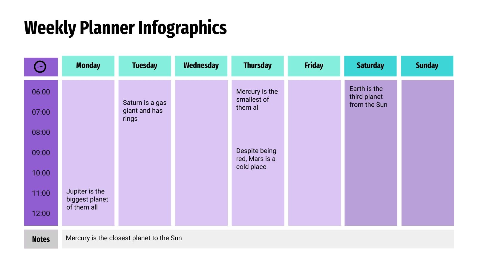 Free Weekly Planner Infographics for Google Slides and PPT
