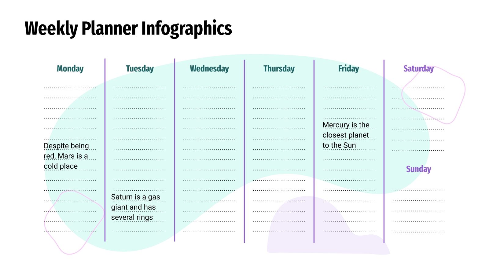 Free Weekly Planner Infographics for Google Slides and PPT