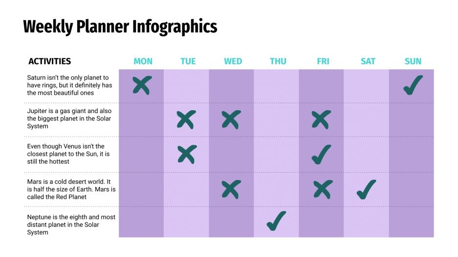 Free Weekly Planner Infographics for Google Slides and PPT