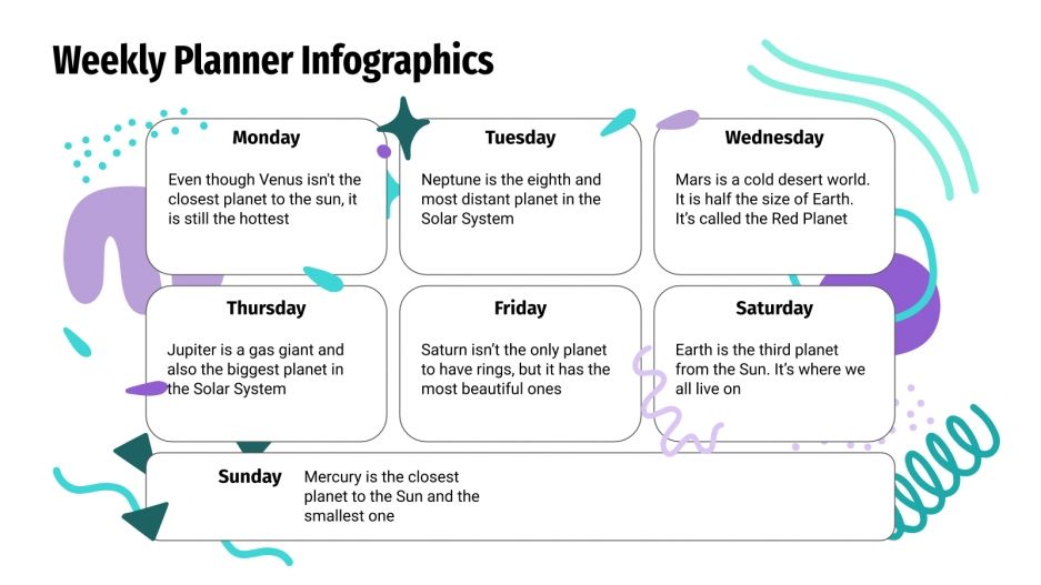 Free Weekly Planner Infographics for Google Slides and PPT