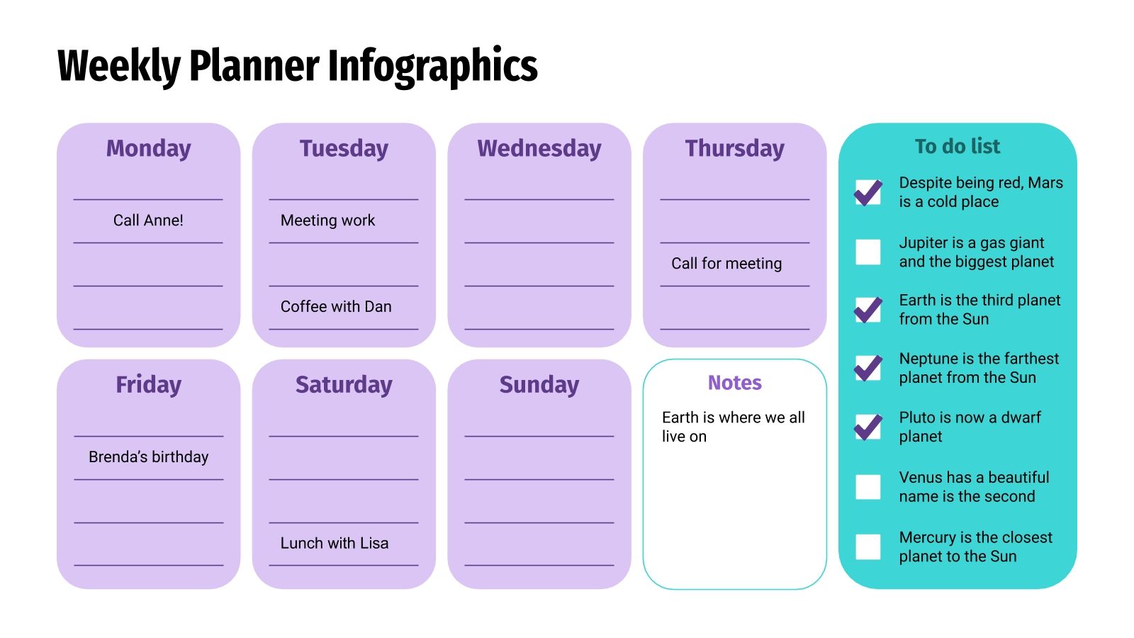 Free Weekly Planner Infographics for Google Slides and PPT