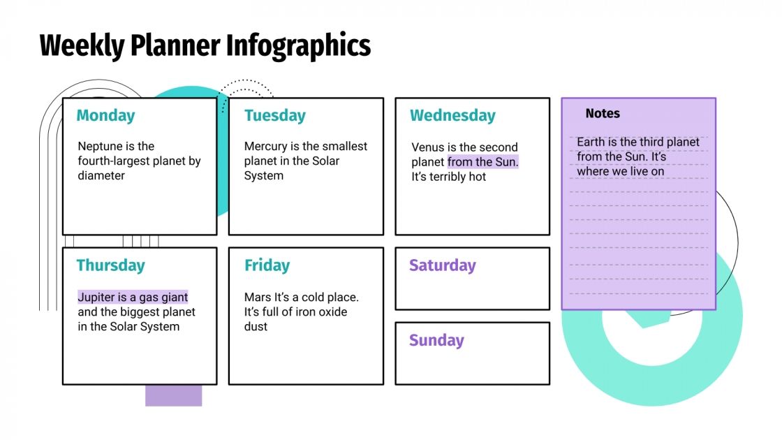 Free Weekly Planner Infographics for Google Slides and PPT