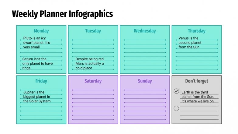 Free Weekly Planner Infographics for Google Slides and PPT