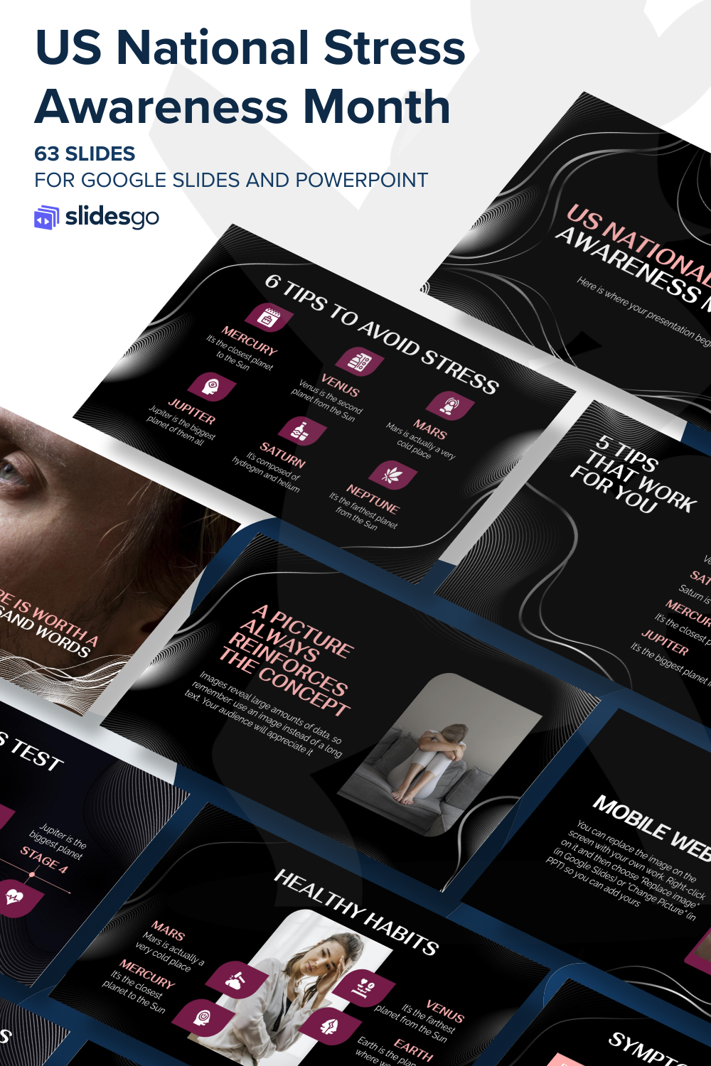 US National Stress Awareness Month | Google Slides & PPT