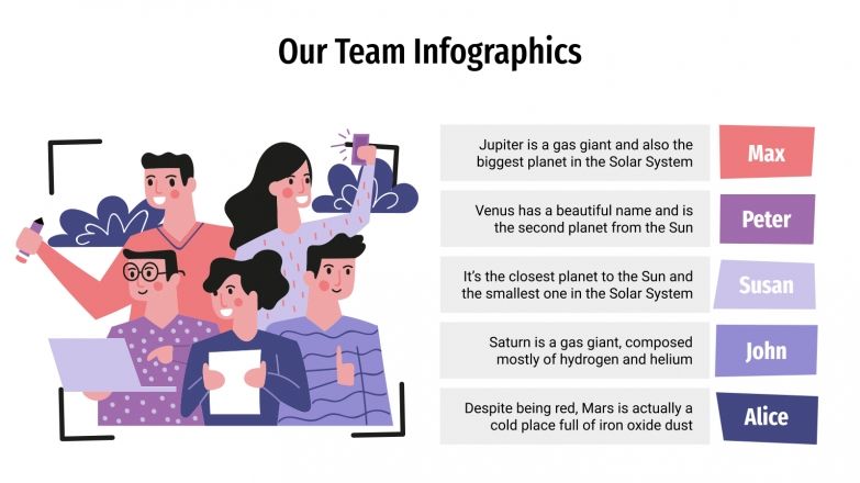 Free Our Team Infographics for Google Slides and PowerPoint