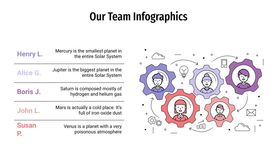 Free Our Team Infographics for Google Slides and PowerPoint