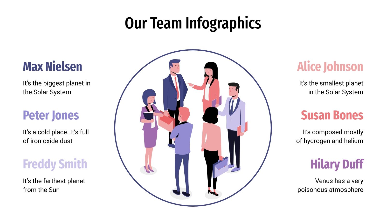 Free Our Team Infographics for Google Slides and PowerPoint