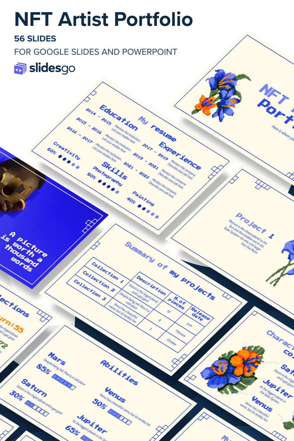 NFT Artist Portfolio | Google Slides and PowerPoint