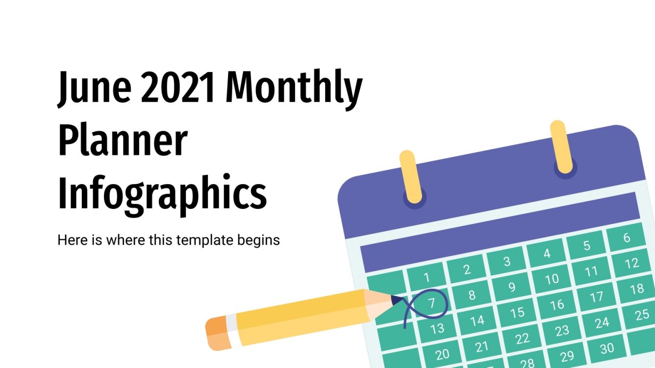 June 2021 Monthly Planner Infographics for Google Slides & PPT