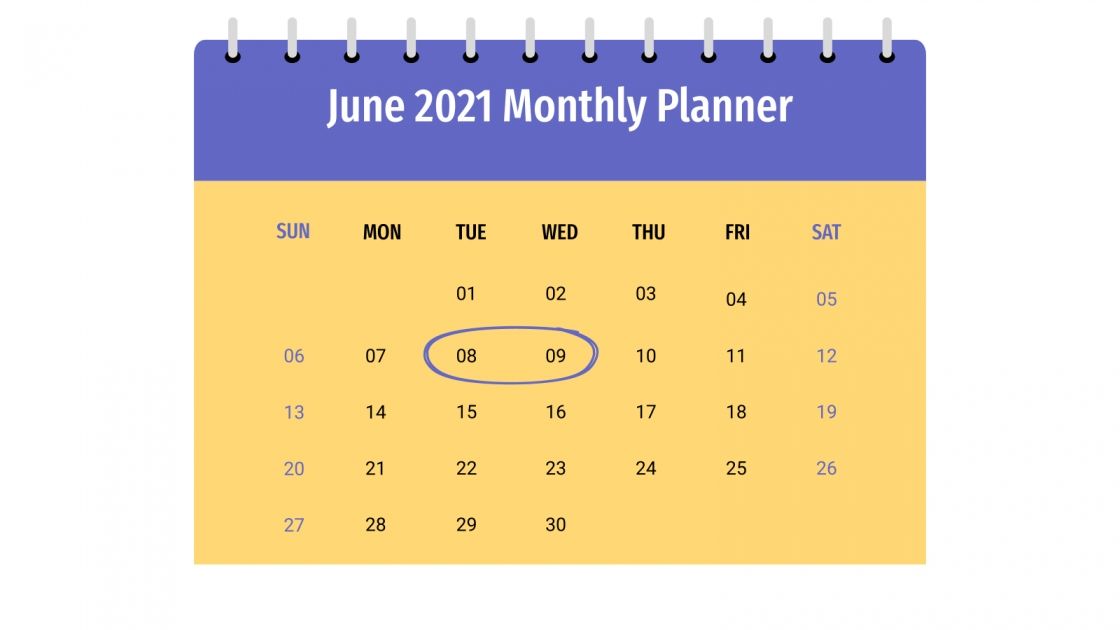 June 2021 Monthly Planner Infographics for Google Slides & PPT