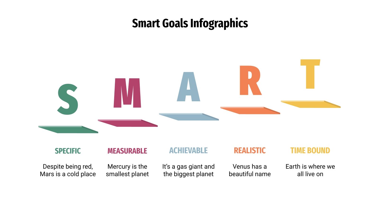 Infographies d’objectifs SMART | Pour Google Slides et PPT