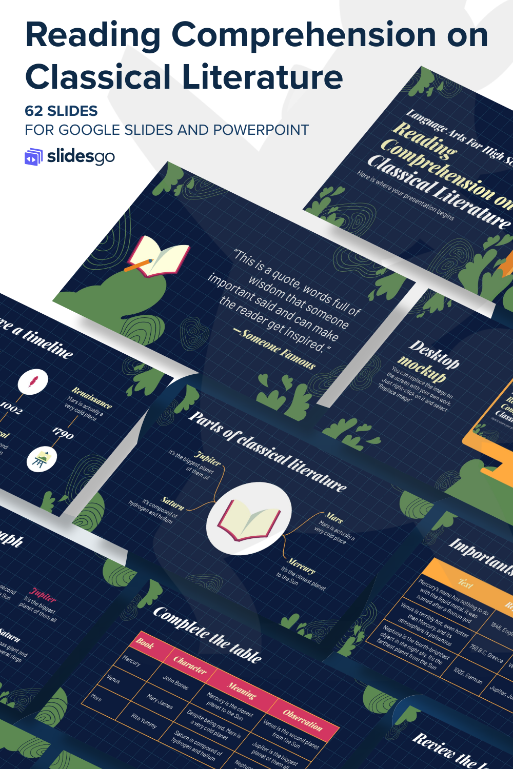 9th Grade: Reading Comprehension on Classical Literature