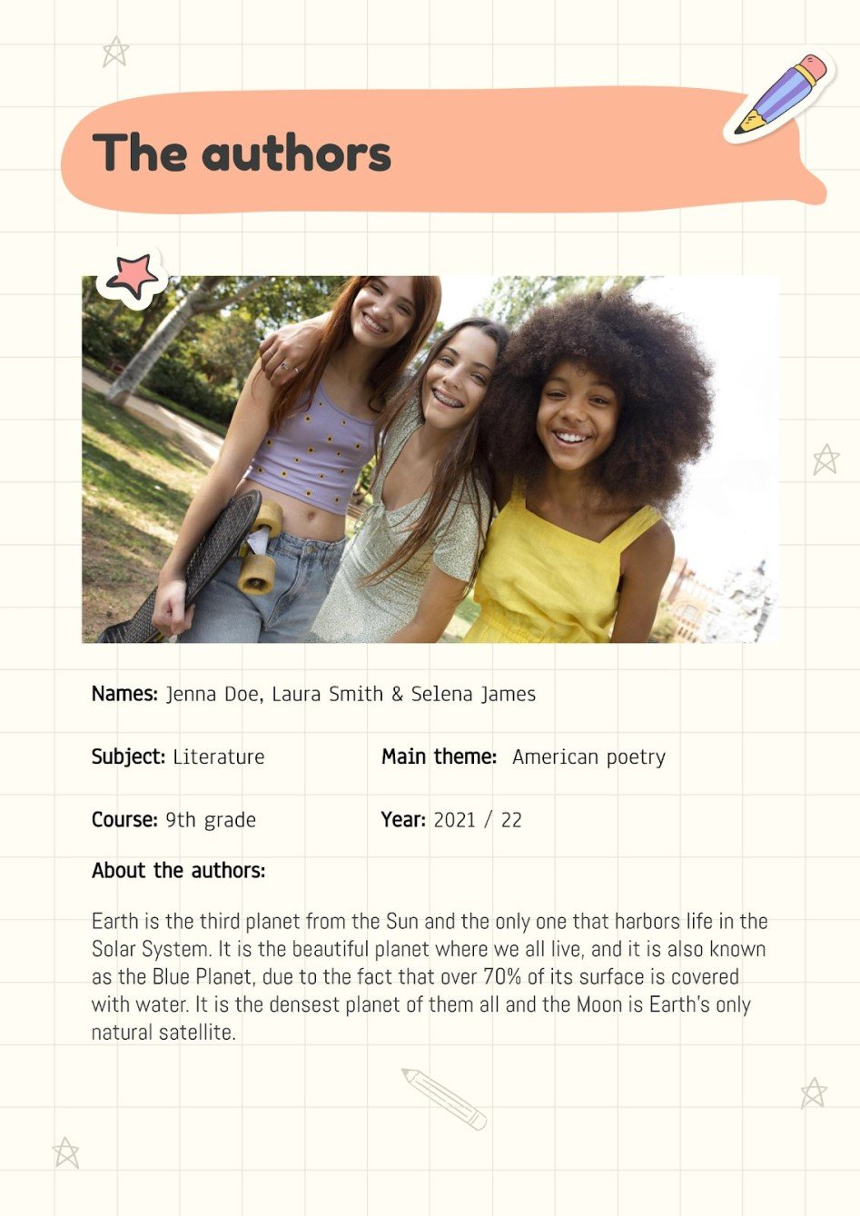 Funny Doodle Style: Student Book | Google Slides & PPT