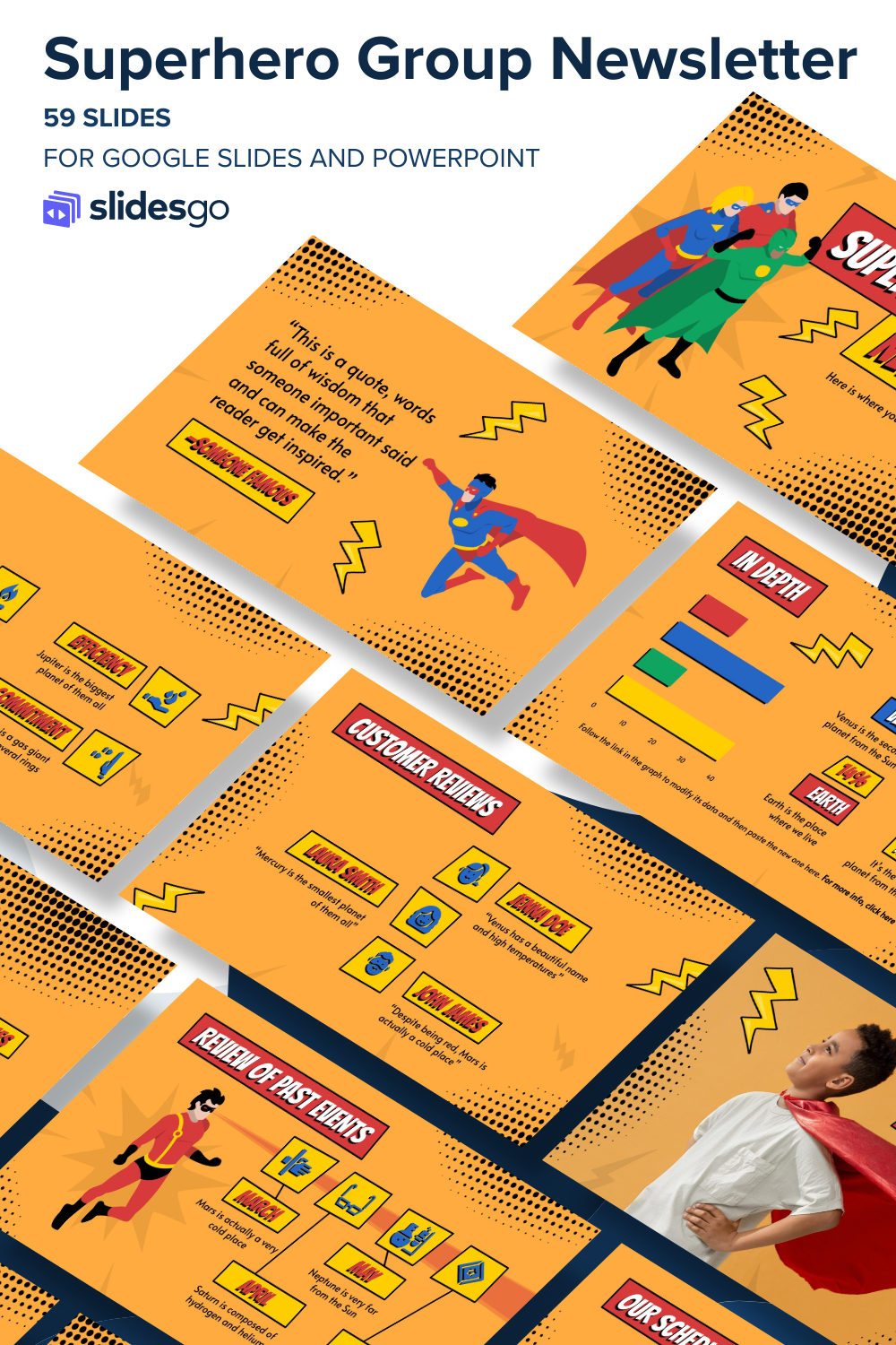 Superhero Group Newsletter | Google Slides and PowerPoint