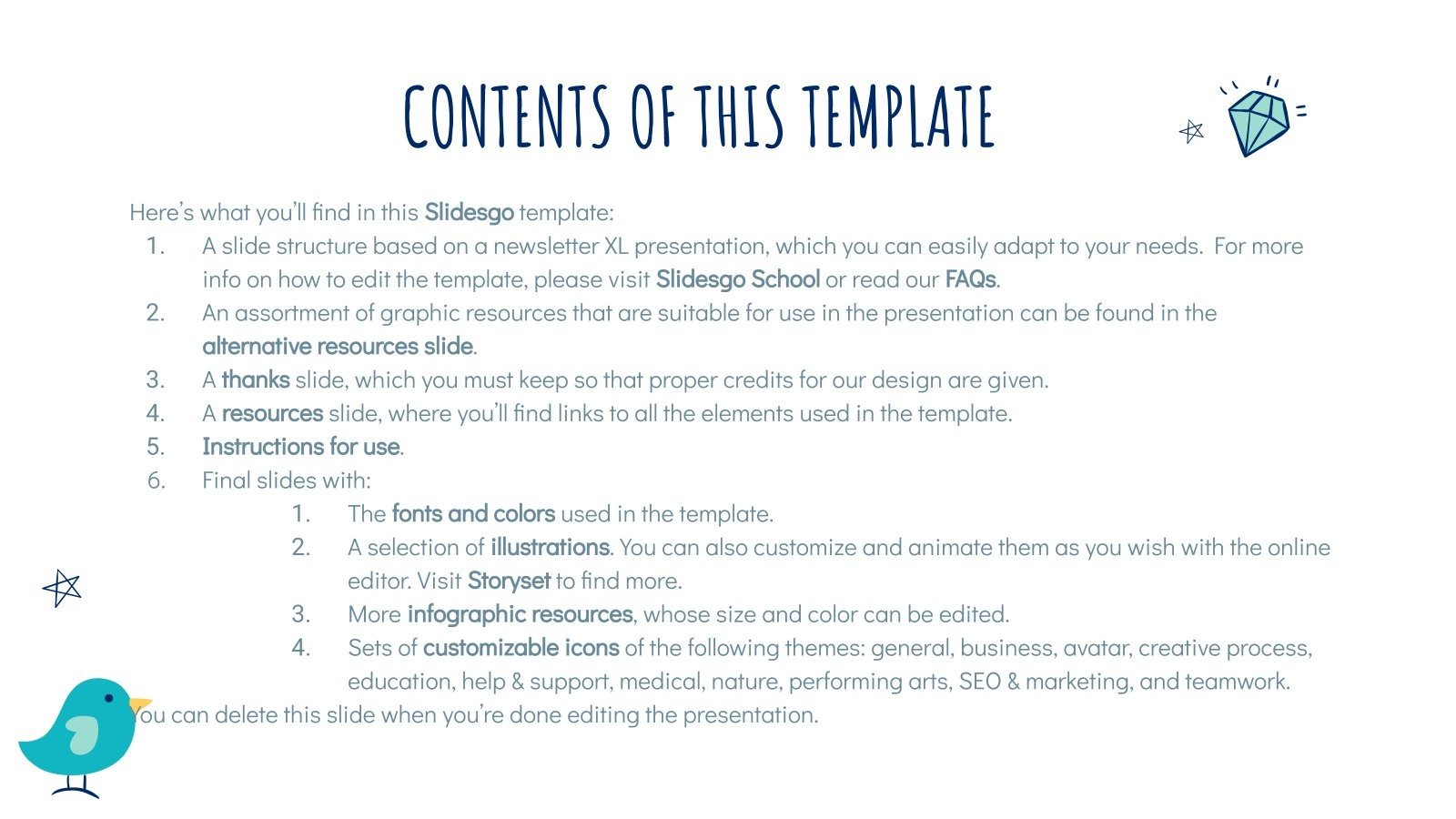 Newsletter con doodles gigantes | Tema de Google Slides y PPT