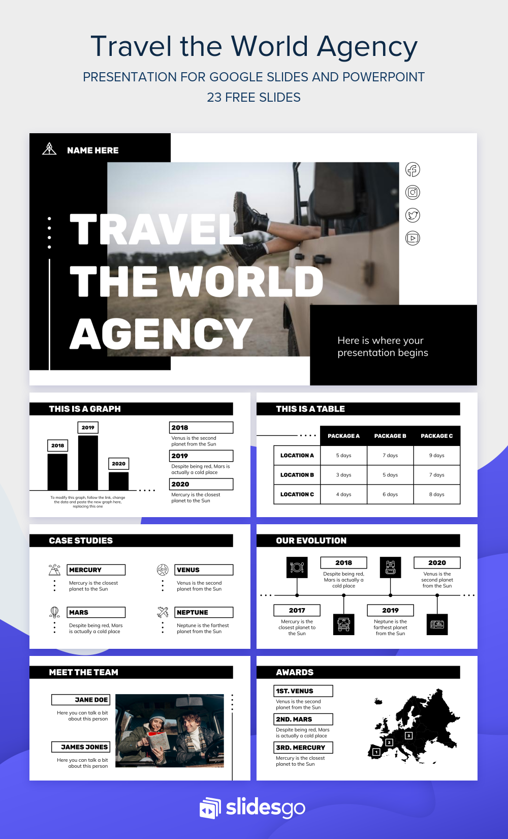 Travel the World Agency Google Slides theme & PPT template