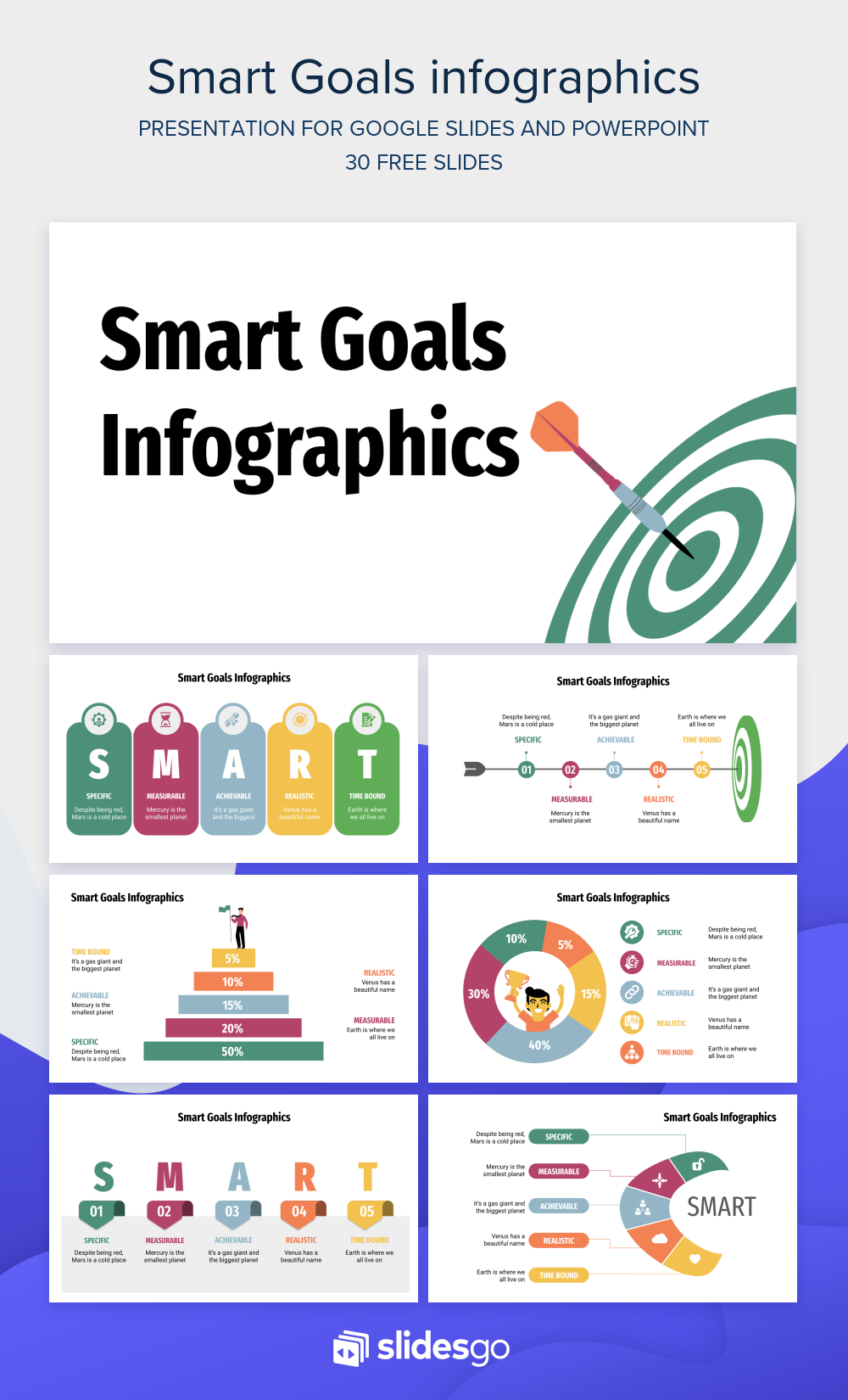 Smart Goals Infographics for Google Slides and PowerPoint