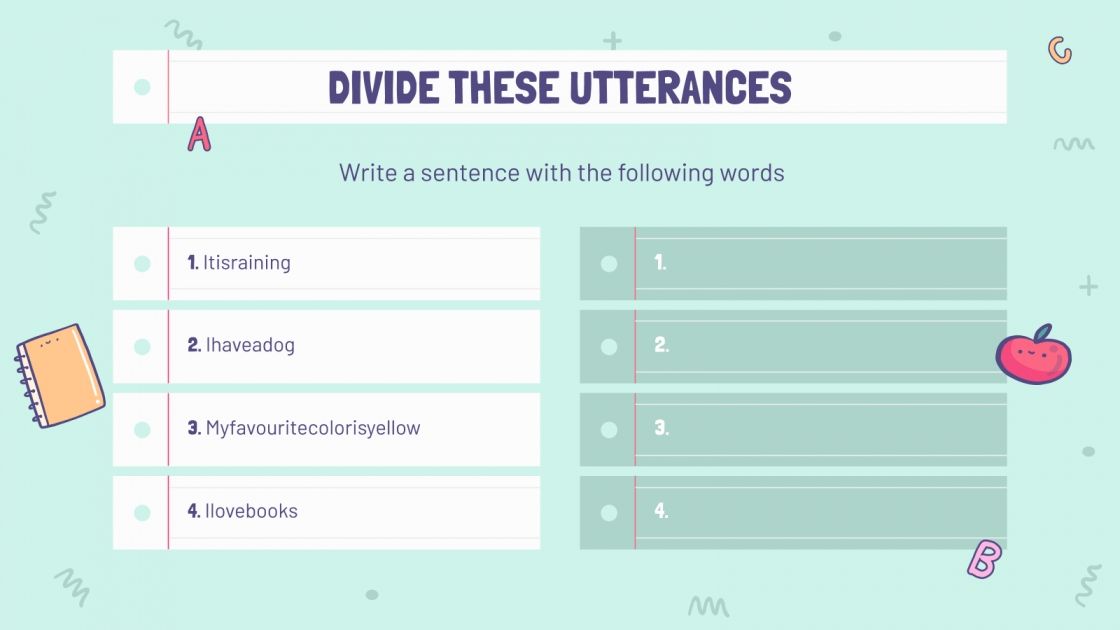 Actividades de vocabulario | Plantilla de Google Slides y PPT