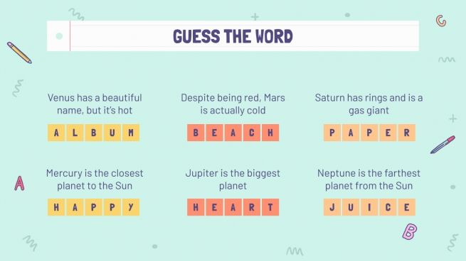 Actividades de vocabulario | Plantilla de Google Slides y PPT