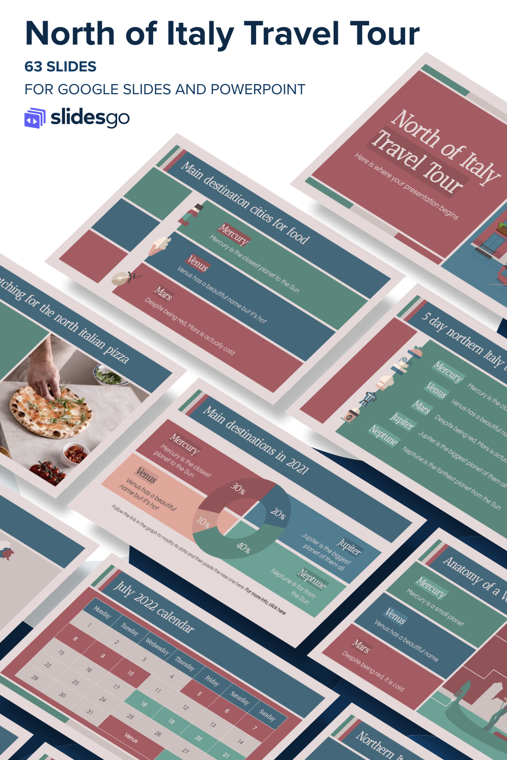 North of Italy Travel Tour | Google Slides and PowerPoint