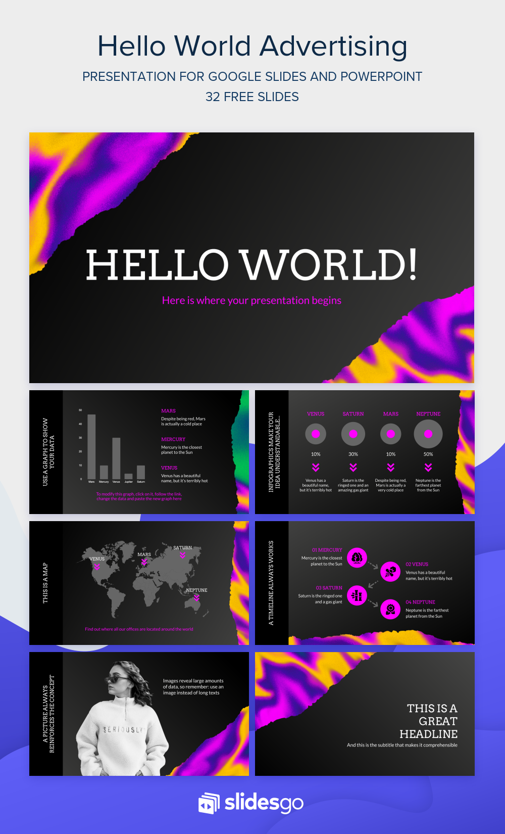 Hello World Advertising Google Slides & PowerPoint template