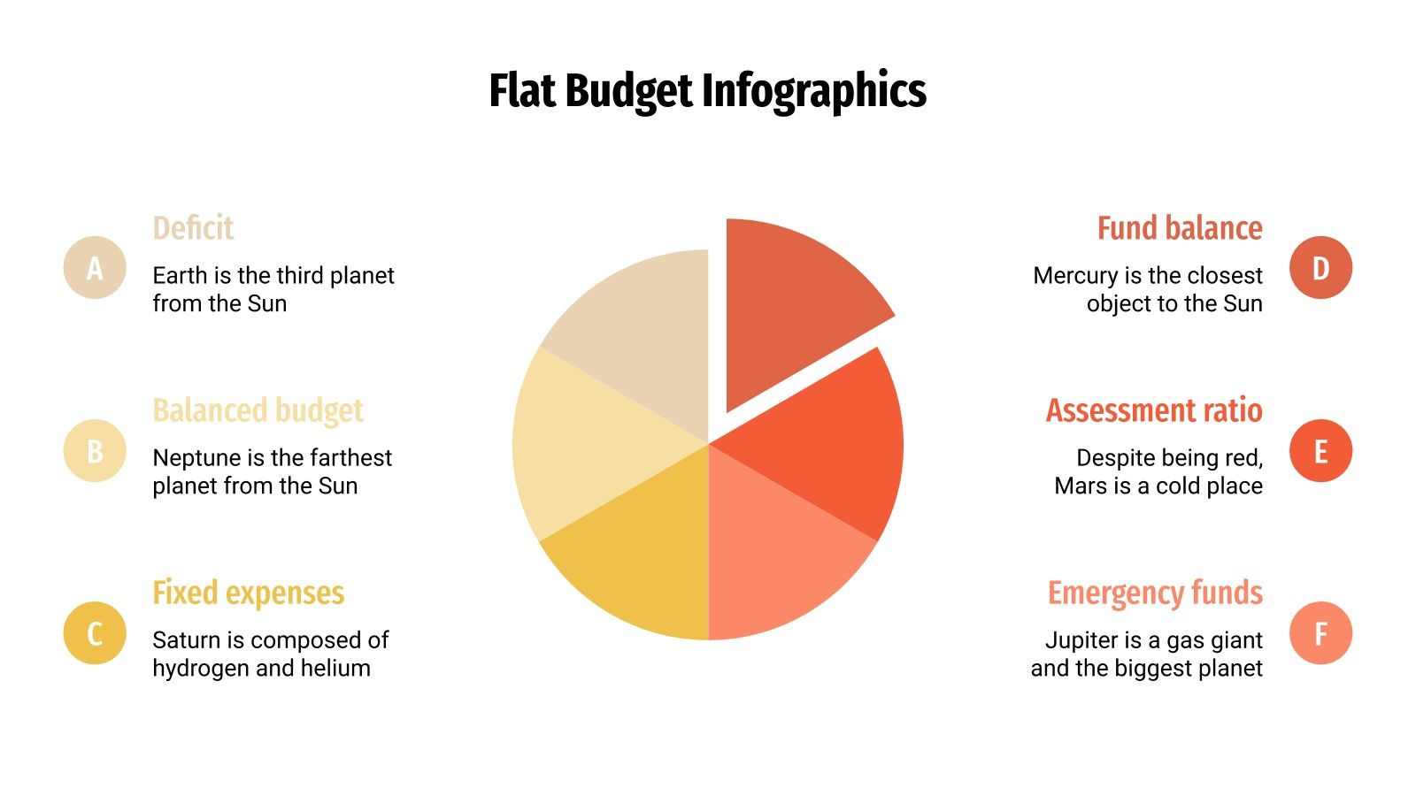Free Flat Budget Infographics for Google Slides and PowerPoint
