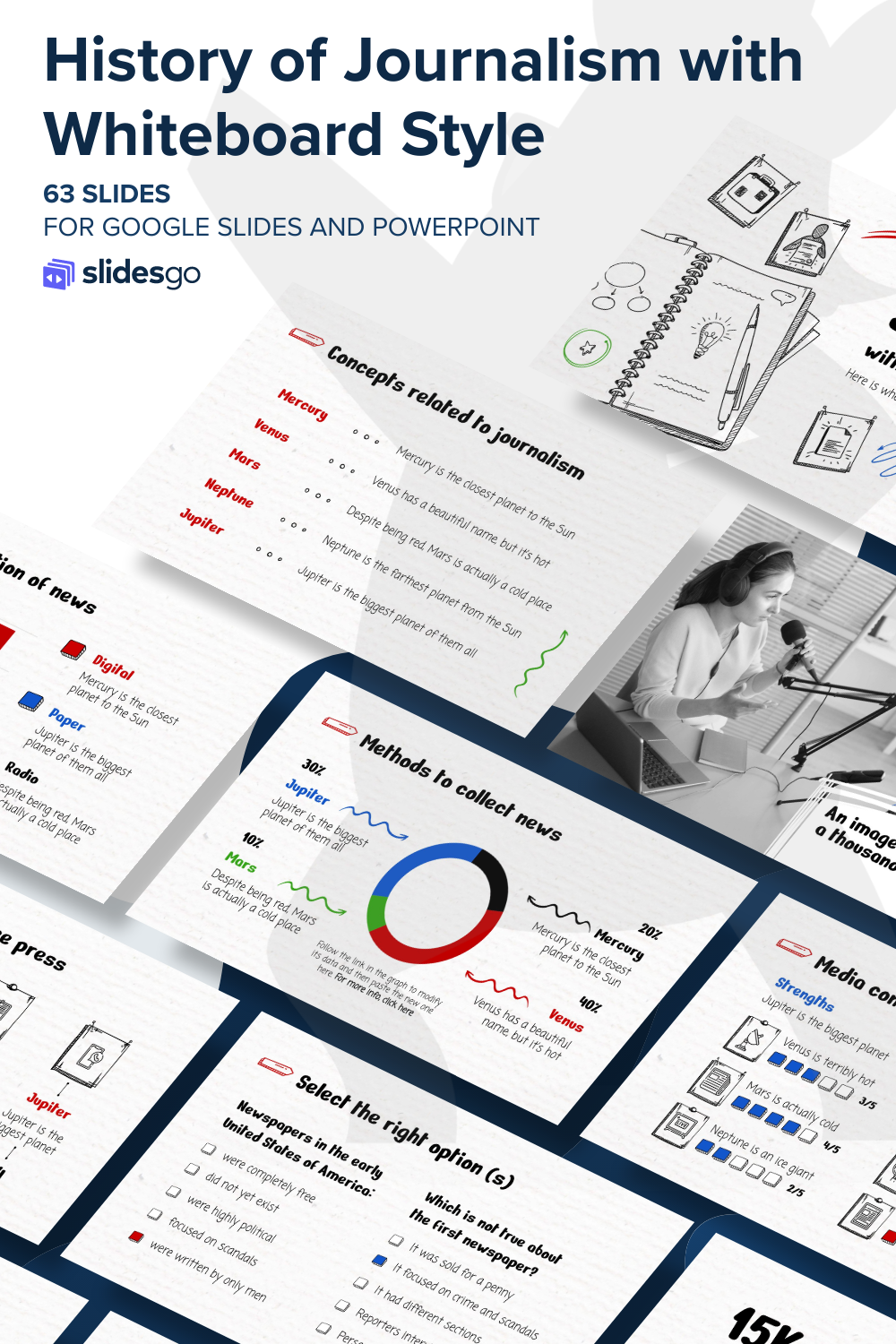 History of Journalism with Whiteboard Style | Google Slides
