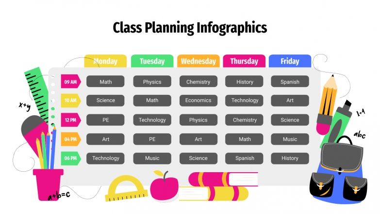 Free Class Planning Infographics for Google Slides and PowerPoint