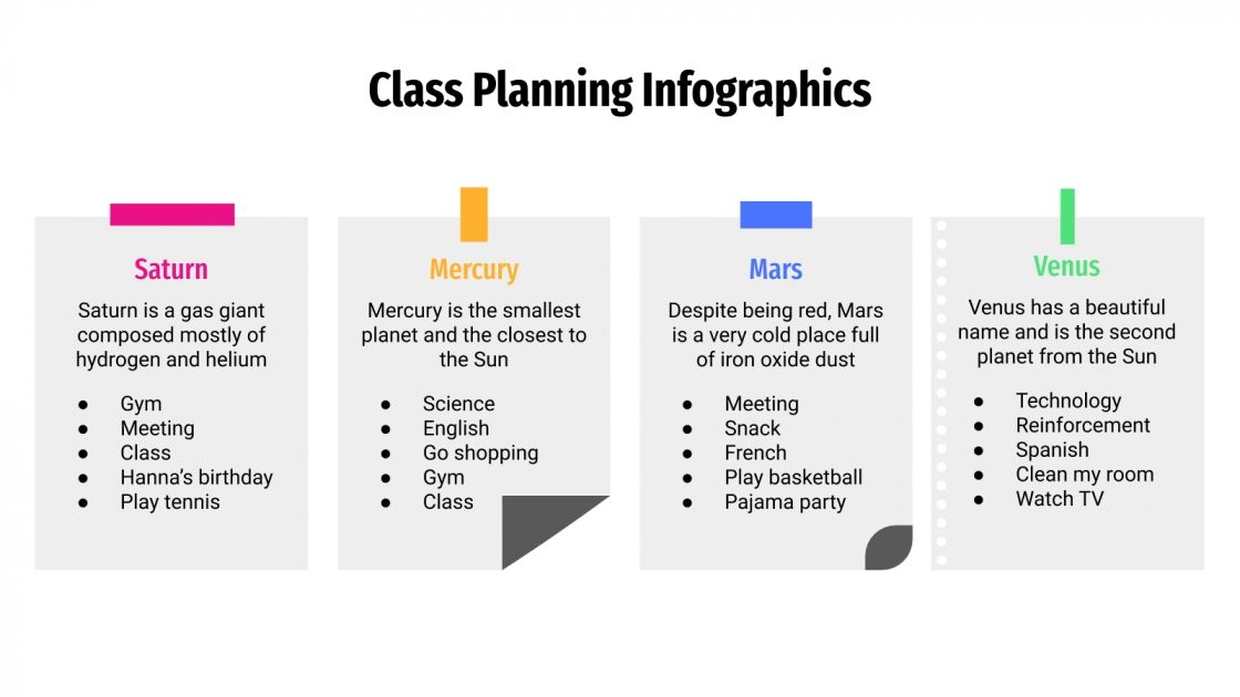 Free Class Planning Infographics for Google Slides and PowerPoint