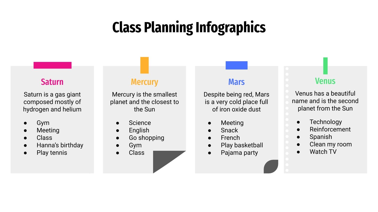 Free Class Planning Infographics for Google Slides and PowerPoint