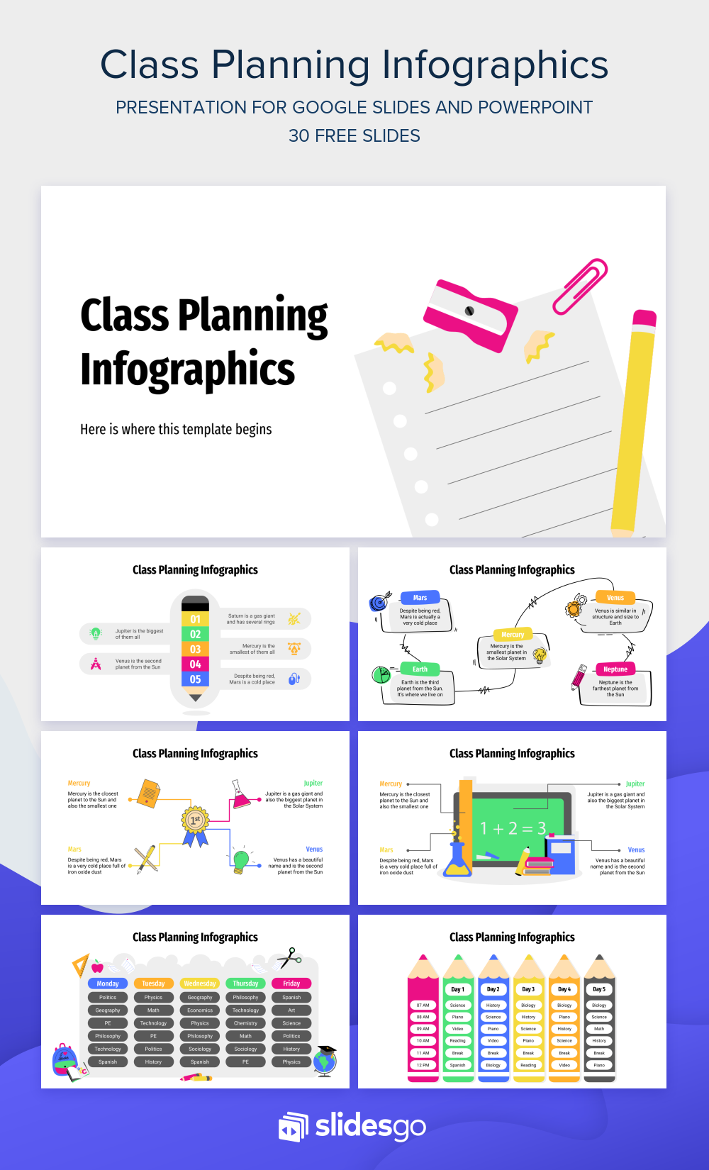 Free Class Planning Infographics for Google Slides and PowerPoint