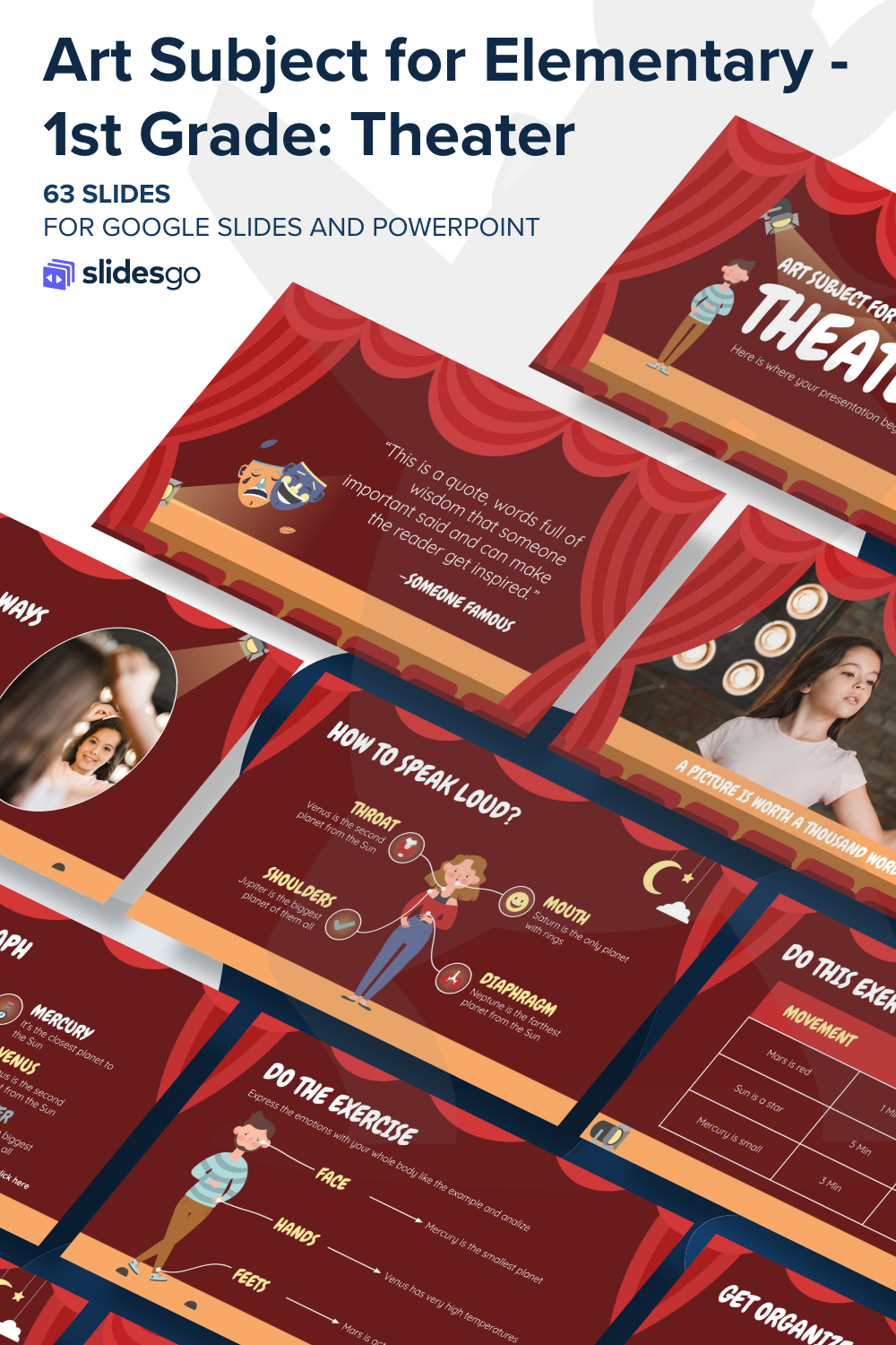 Art Subject for 1st Grade: Theater | Google Slides & PPT