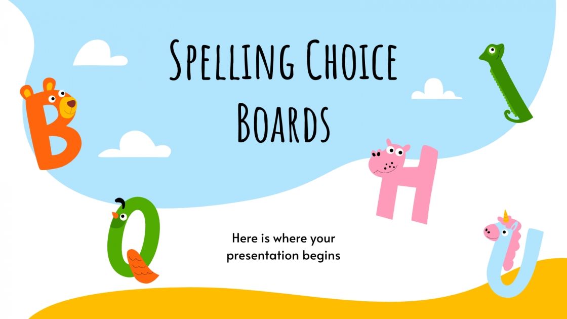 Spelling Choice Boards Google Slides & PowerPoint template