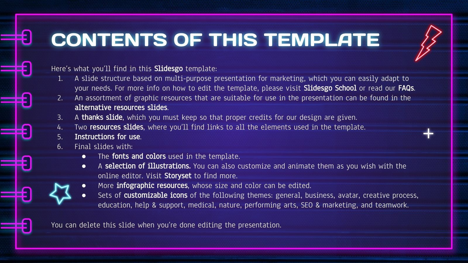 Neon Palette Book Slideshow for Marketing | Google Slides