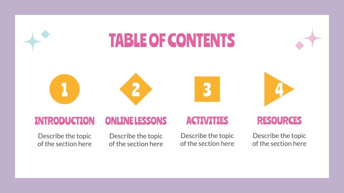 Daily Activities for Online Lessons Google Slides and PPT theme