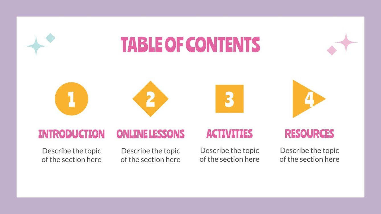 Daily Activities for Online Lessons Google Slides and PPT theme