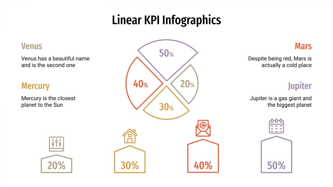 Free Linear KPI Infographics for Google Slides and PowerPoint
