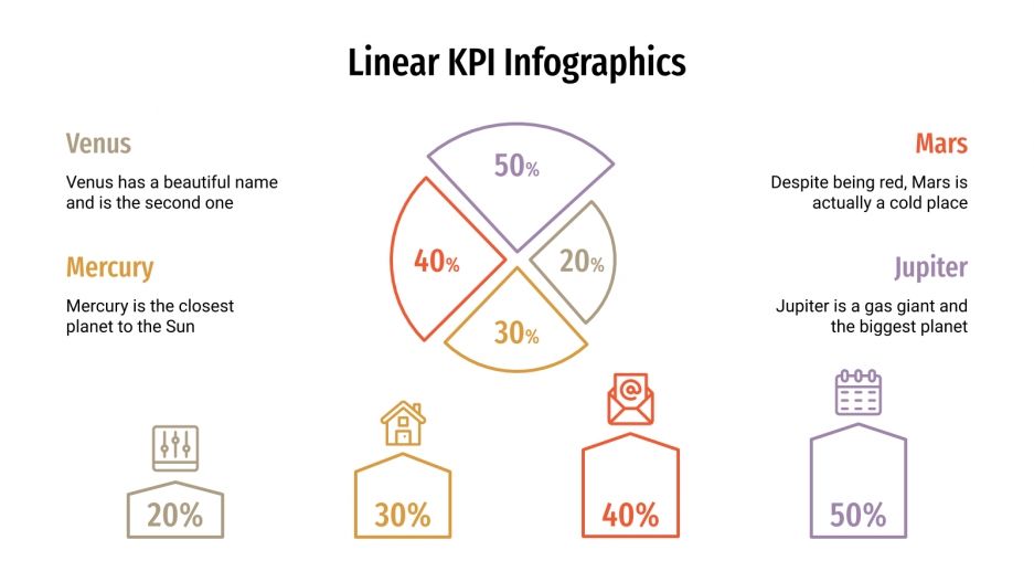 Free Linear KPI Infographics for Google Slides and PowerPoint