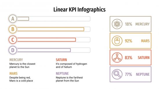 Free Linear KPI Infographics for Google Slides and PowerPoint
