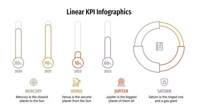 Free Linear KPI Infographics for Google Slides and PowerPoint