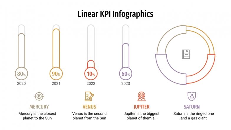Free Linear KPI Infographics for Google Slides and PowerPoint