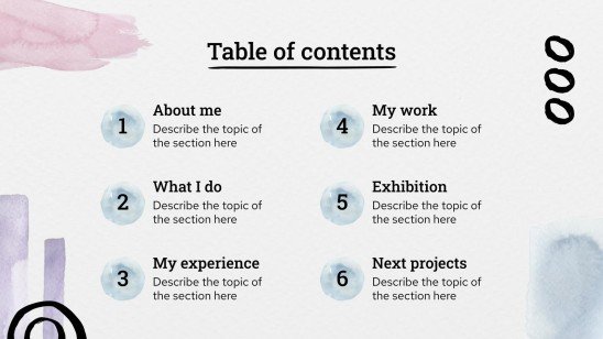 Watercolor Portfolio for Students | Google Slides & PPT theme