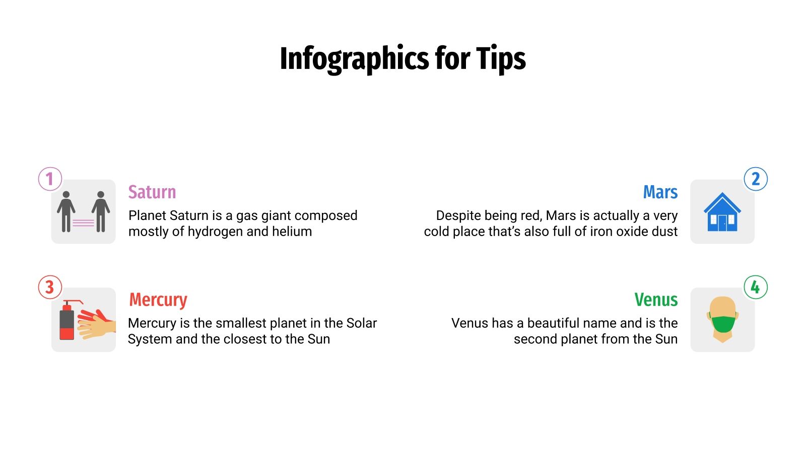 Infografías para tips y consejos | Tema de Google Slides y PPT
