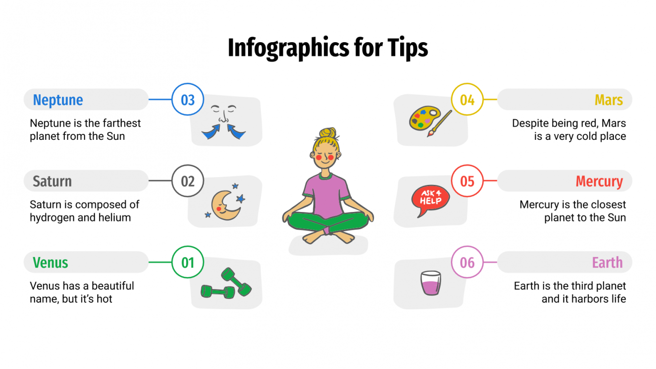 Infografías para tips y consejos | Tema de Google Slides y PPT
