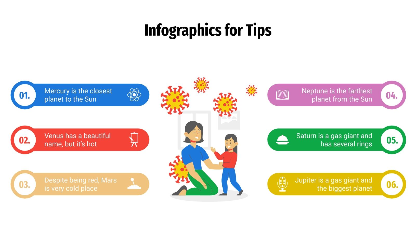 Infografías para tips y consejos | Tema de Google Slides y PPT
