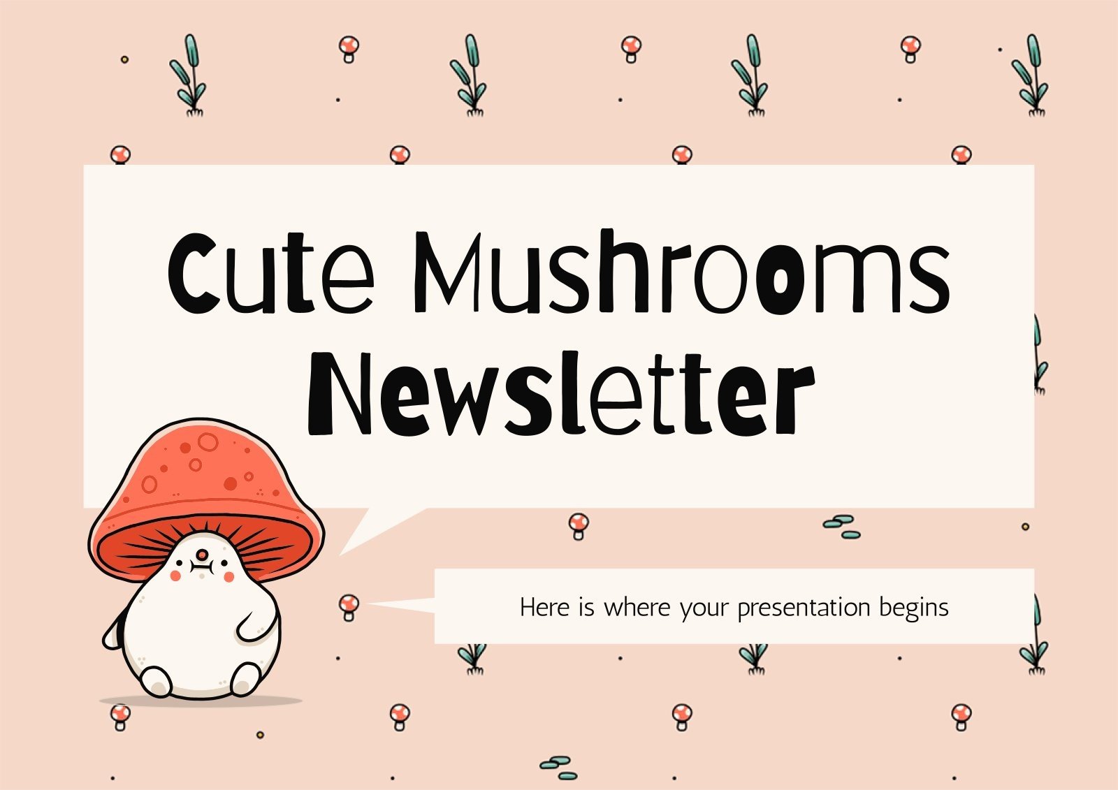 Cute Mushrooms Newsletter | Google Slides & PowerPoint