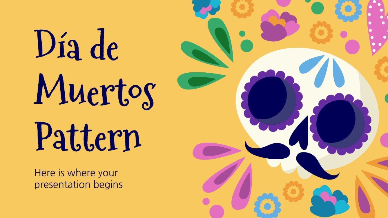 Día de Muertos Pattern Google Slides & PowerPoint template