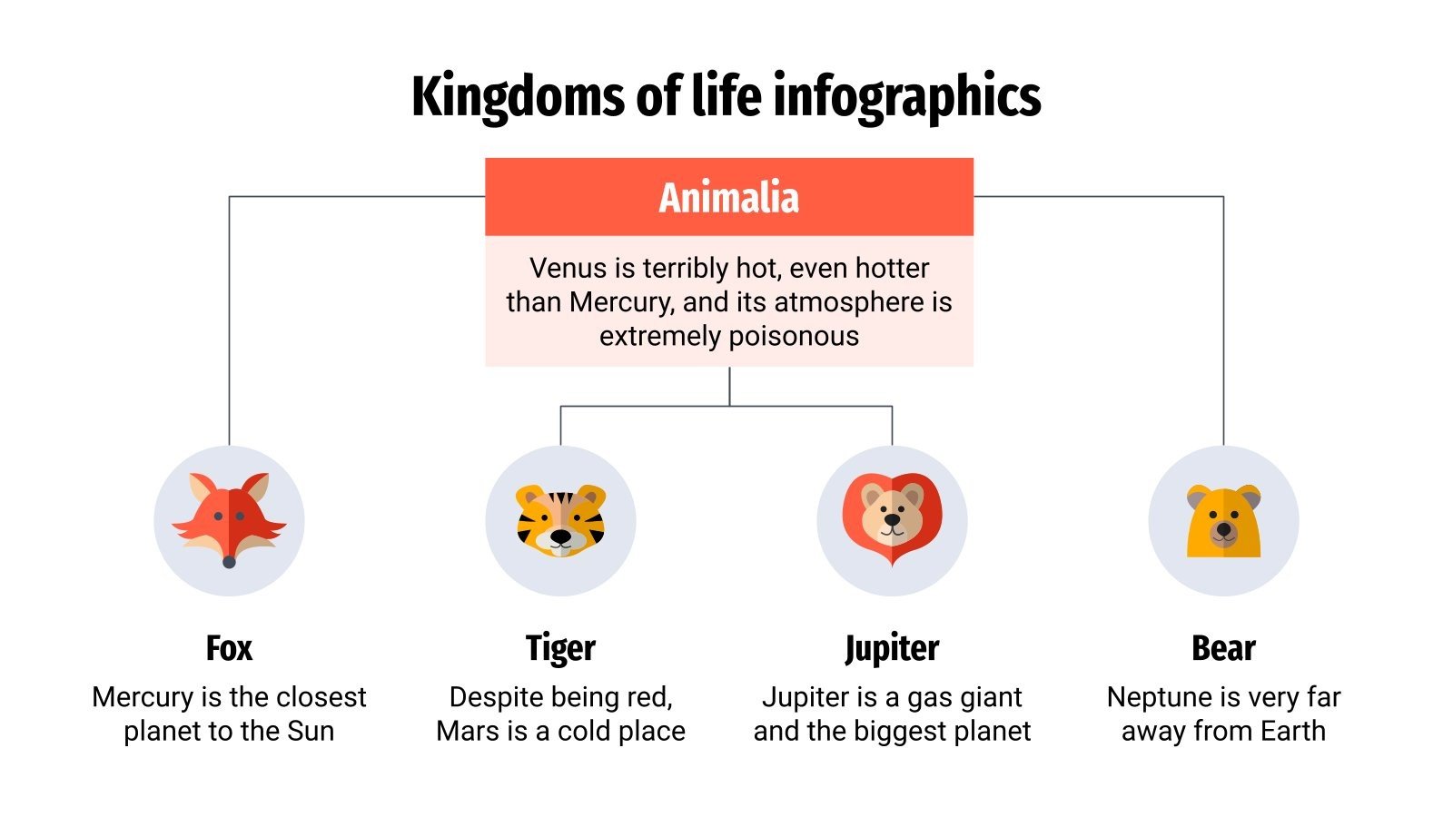 Infographies sur les règnes du vivant | Google Slides et PPT